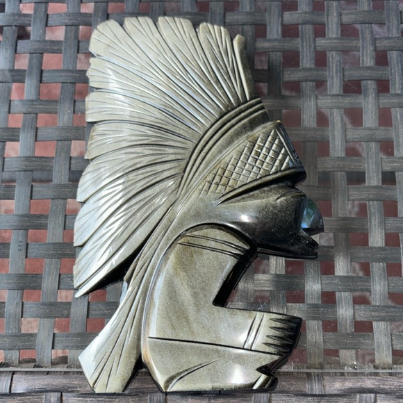 Art | Carved Green Stone Native American Chief 75 Tall 5 Wide | Poshmark